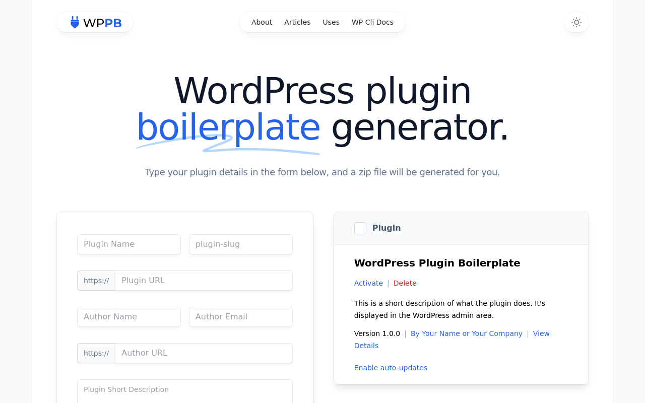 Wordpress Plugin Boilerplate